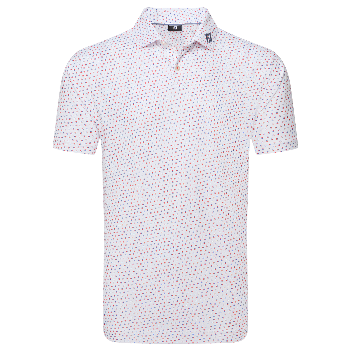 FootJoy Bounce Print Pique Golf Polo Shirt - White/Hibiscus/Flint — Pin ...