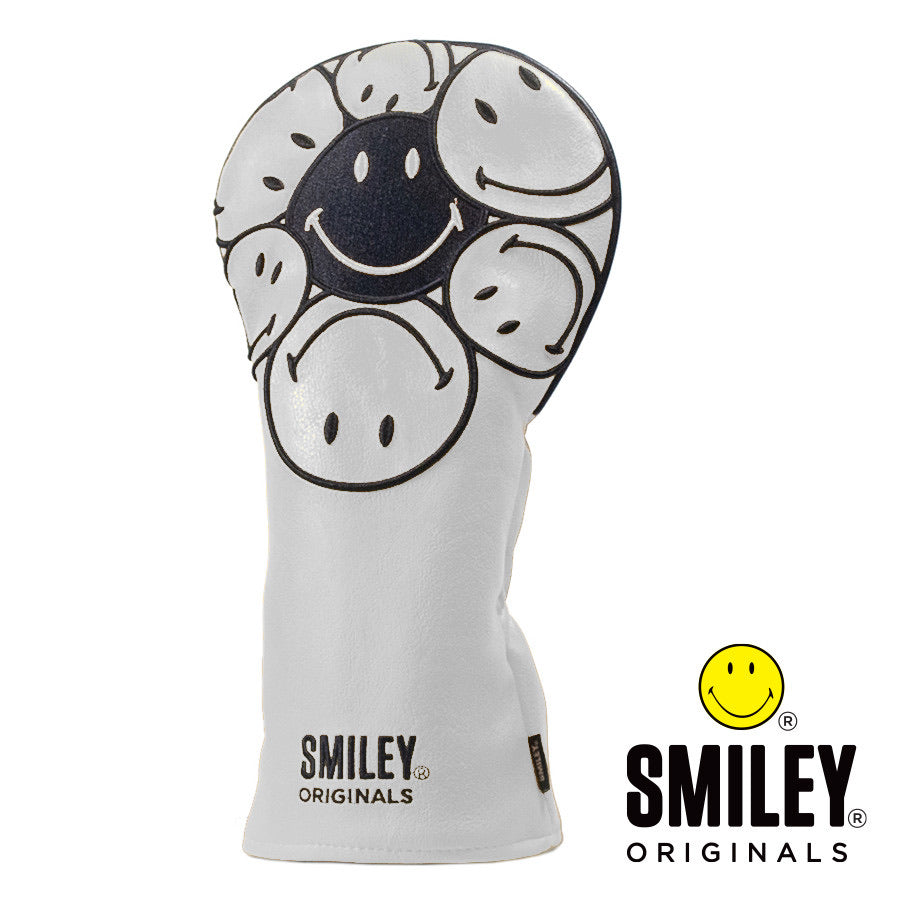 Smiley Original Stacked White Driver Headcover — Pin High Golf