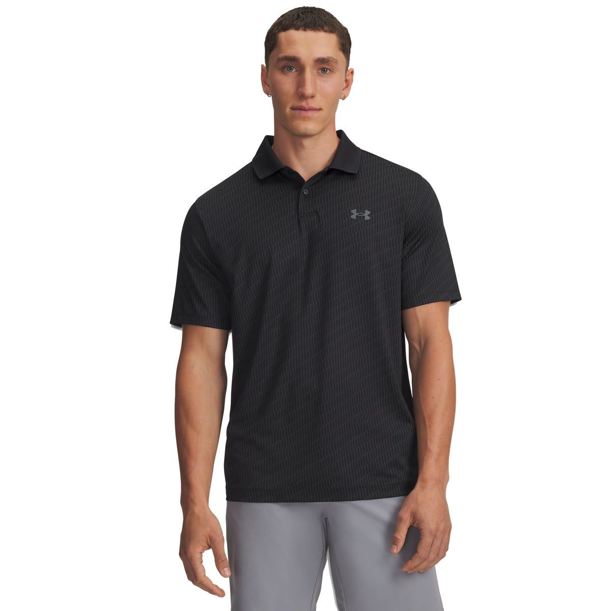 Under Armour Matchplay Printed Golf Polo Shirt - Black / Anthracite ...